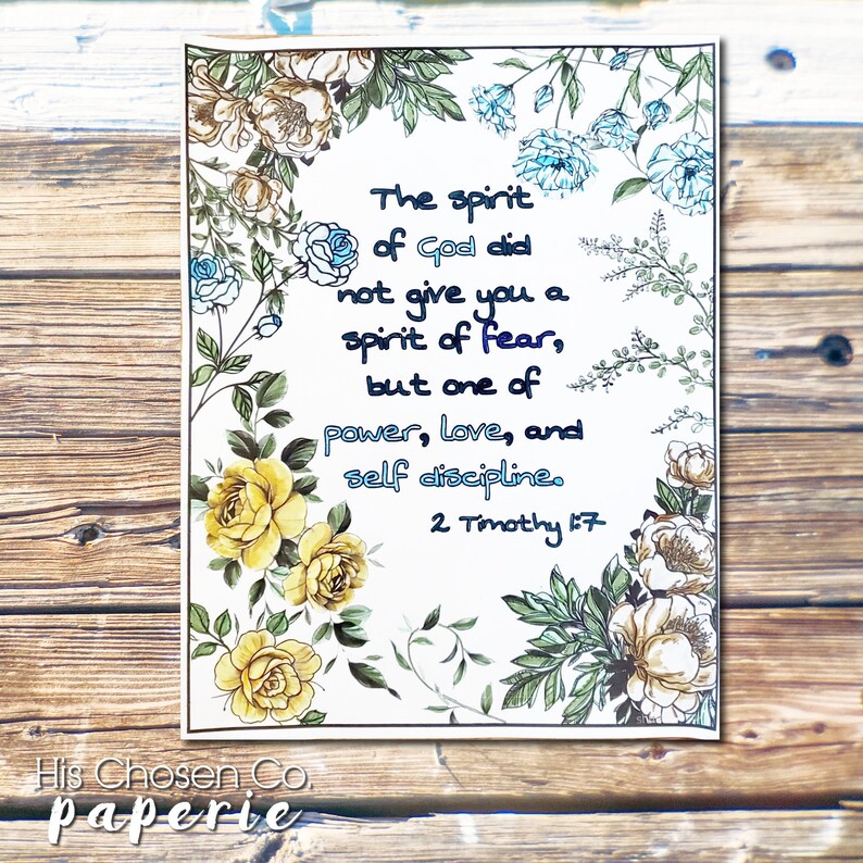 Bible Verse Coloring Pages: Fighting Fear, Anxiety Relief (digital ...