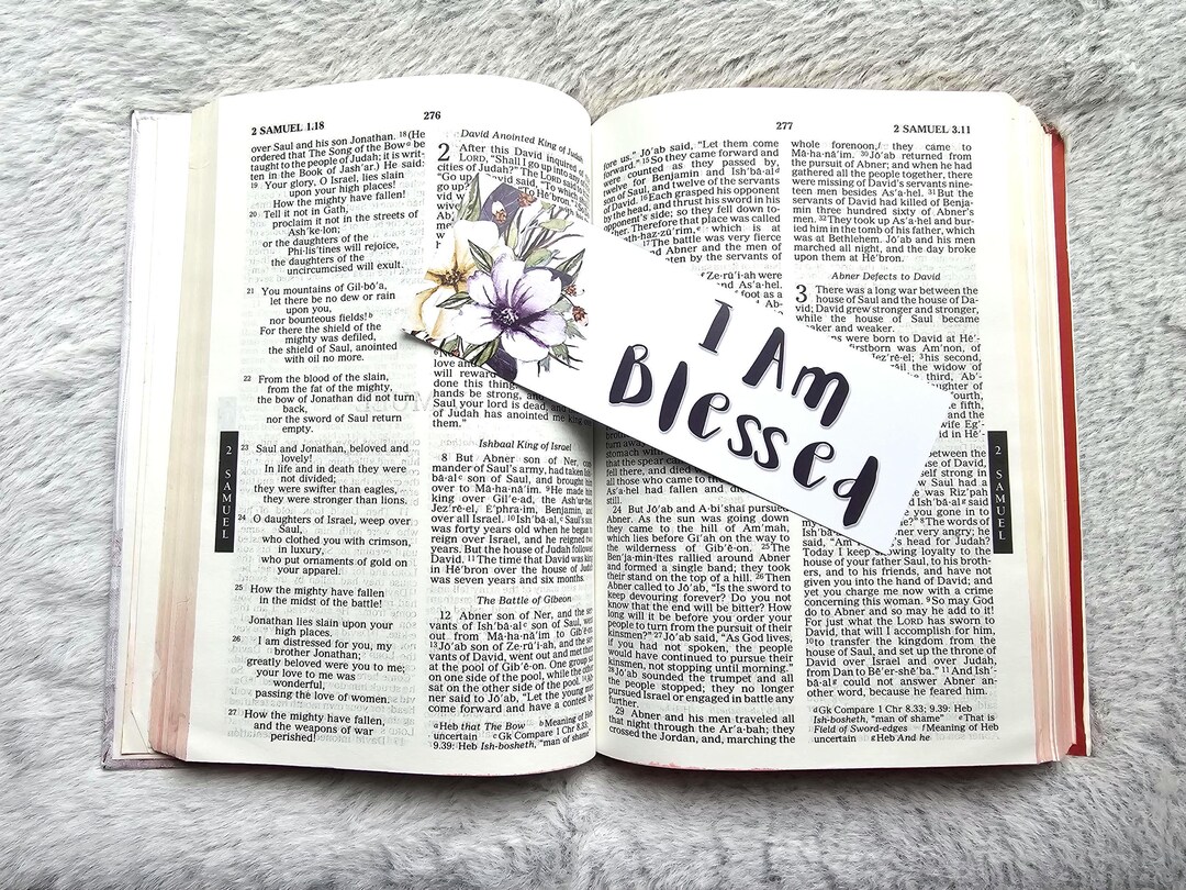 I Am Blessed Bookmark for Bible Study - Cardstock Book Marker With ...
