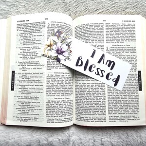 I Am Blessed Bookmark for Bible Study - Cardstock Book Marker With ...