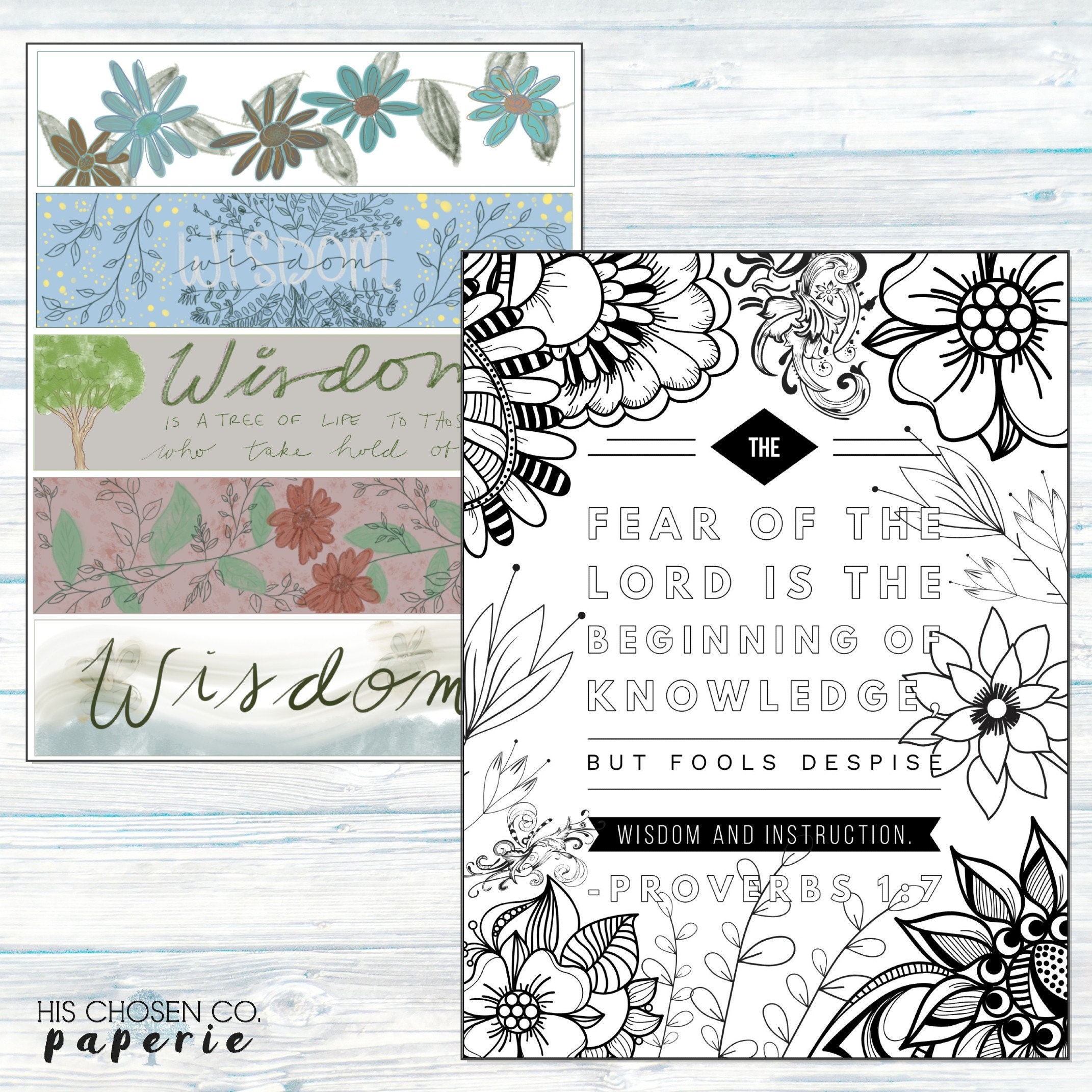 WISDOM Sticker Set, Bible Journaling Kit, Digital Download, Bible Study ...