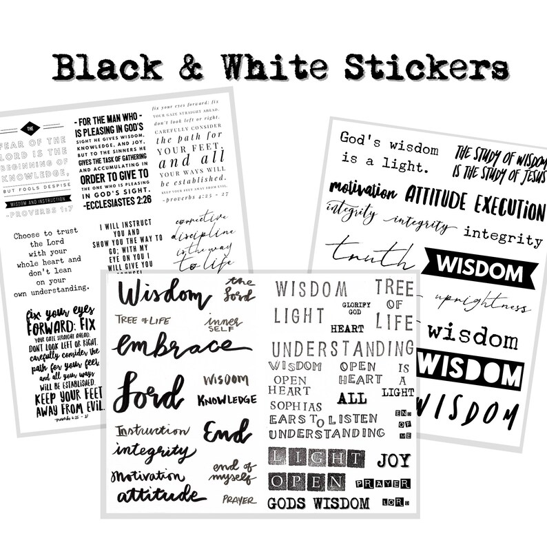 Wisdom Bible Journaling Devotional Set, Printable Stickers, War Binder ...
