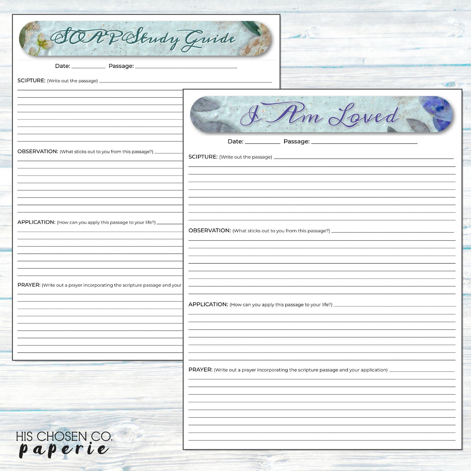 I Am Loved Digital Bible SOAP Study Set for Christian Women - Instant ...