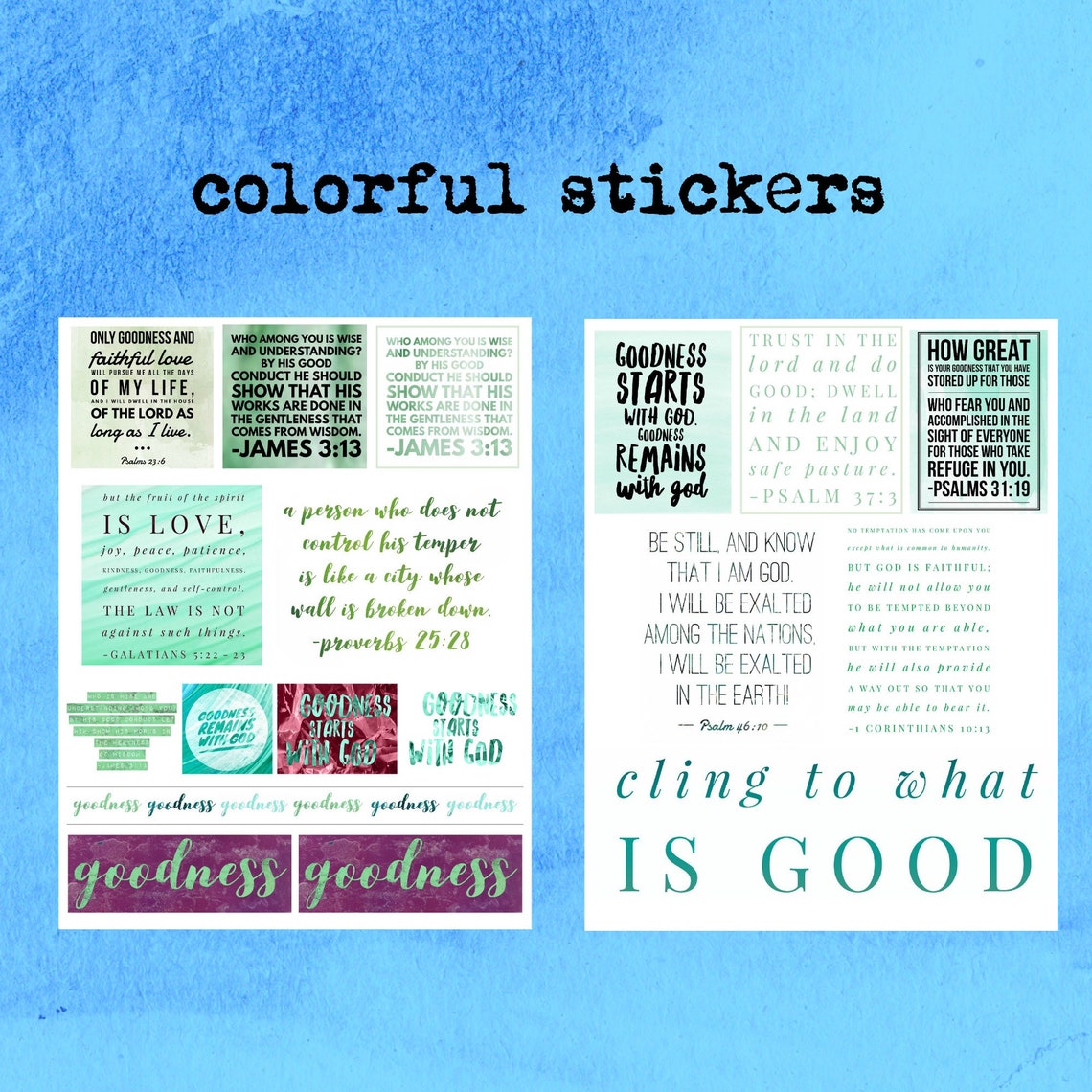 Bible Journaling Watercolor Stickers Gift for Religious | Etsy