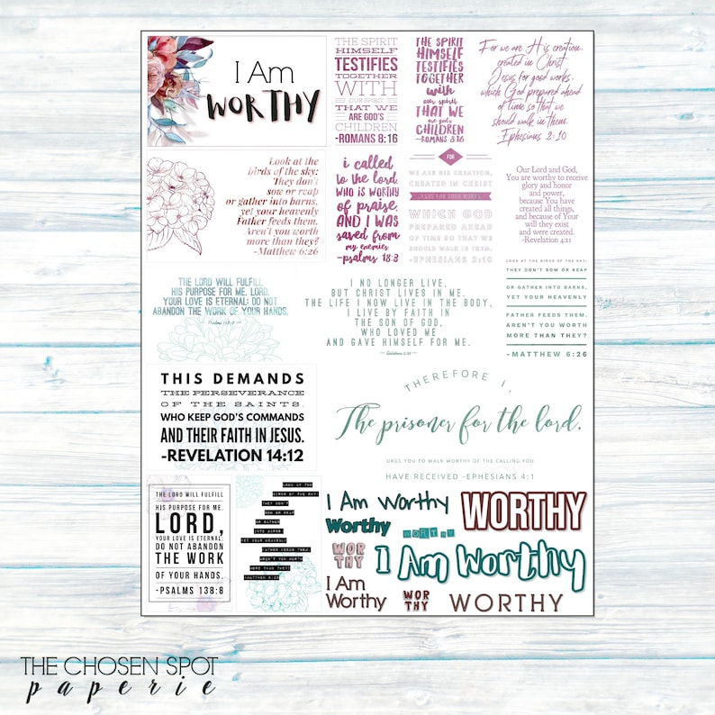 Planner Stickers I Am Worthy Instant Download Prayer - Etsy