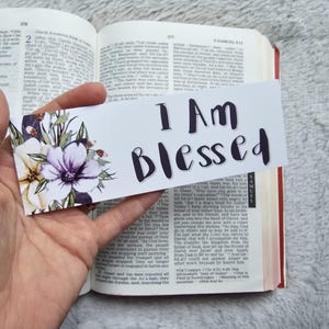 I Am Blessed Bookmark for Bible Study - Cardstock Book Marker With ...