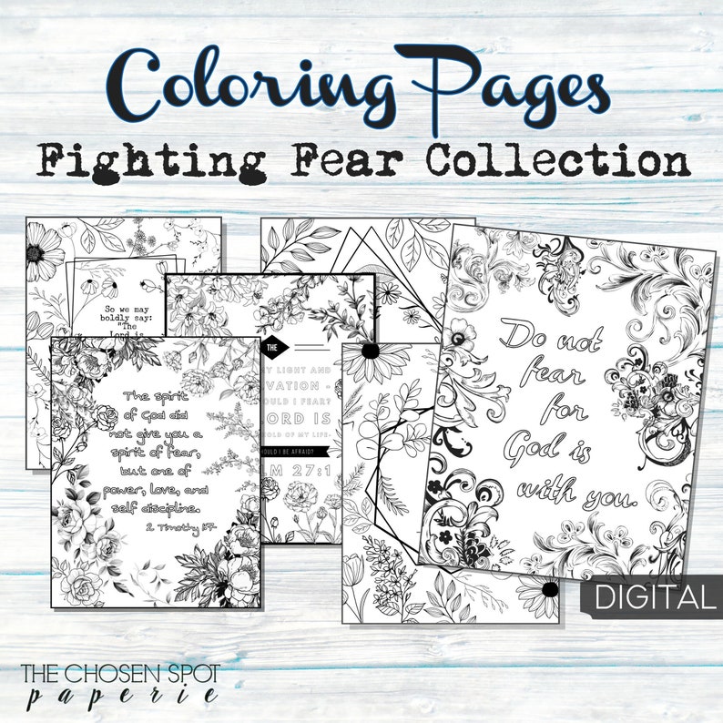 Bible Verse Coloring Pages Fighting Fear Help for Anxiety - Etsy