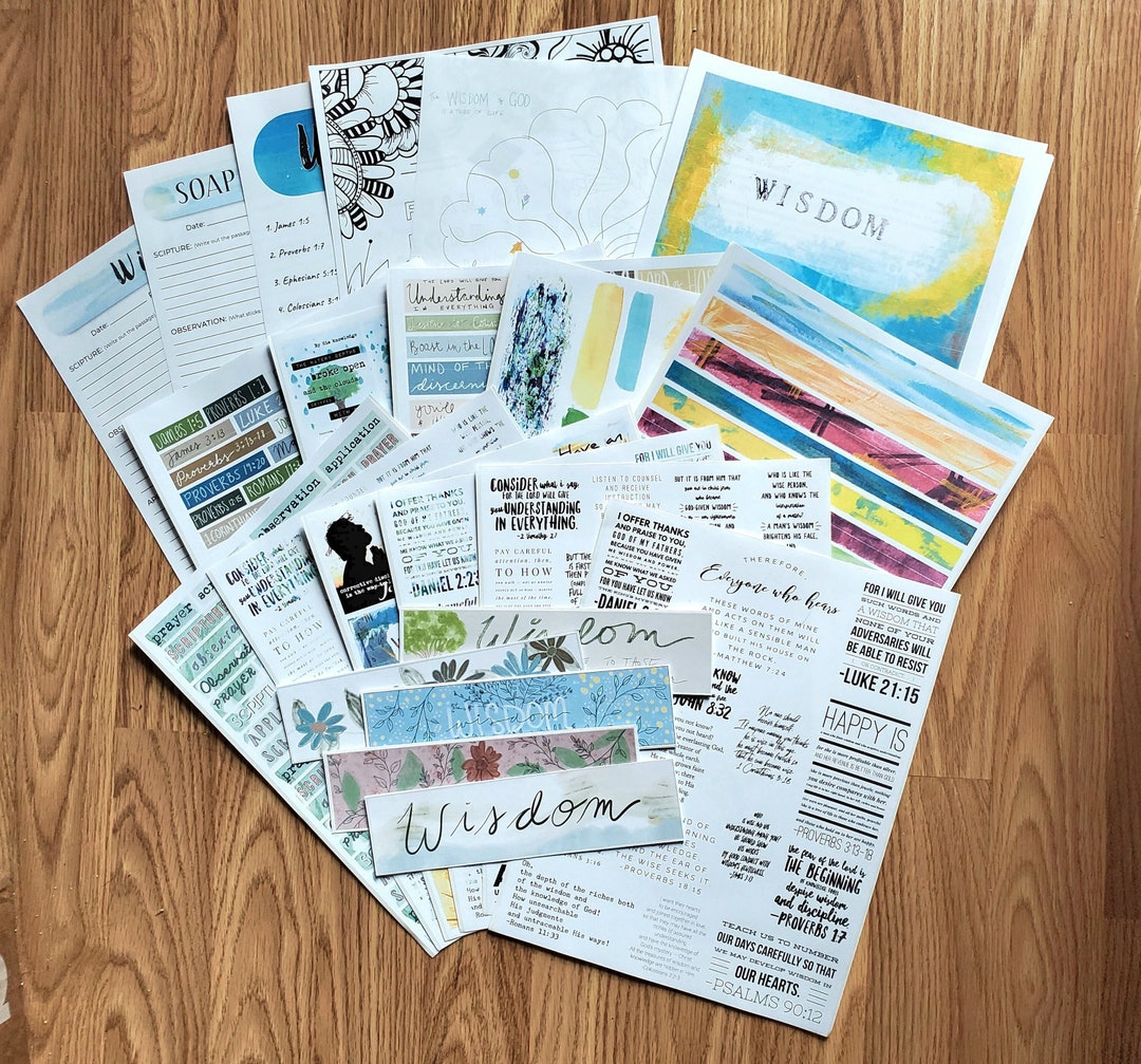 WISDOM Bible Sticker Set, Bible Journaling Kit, Bible Study Elements ...