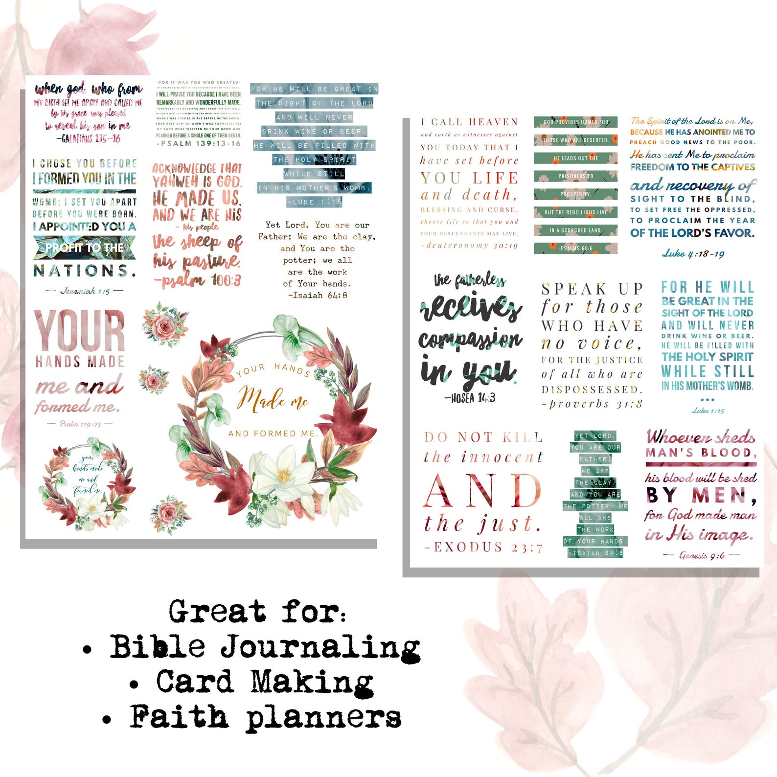 Breath of Life Stickers, Printable Pdf, Digital Download, Watercolor ...