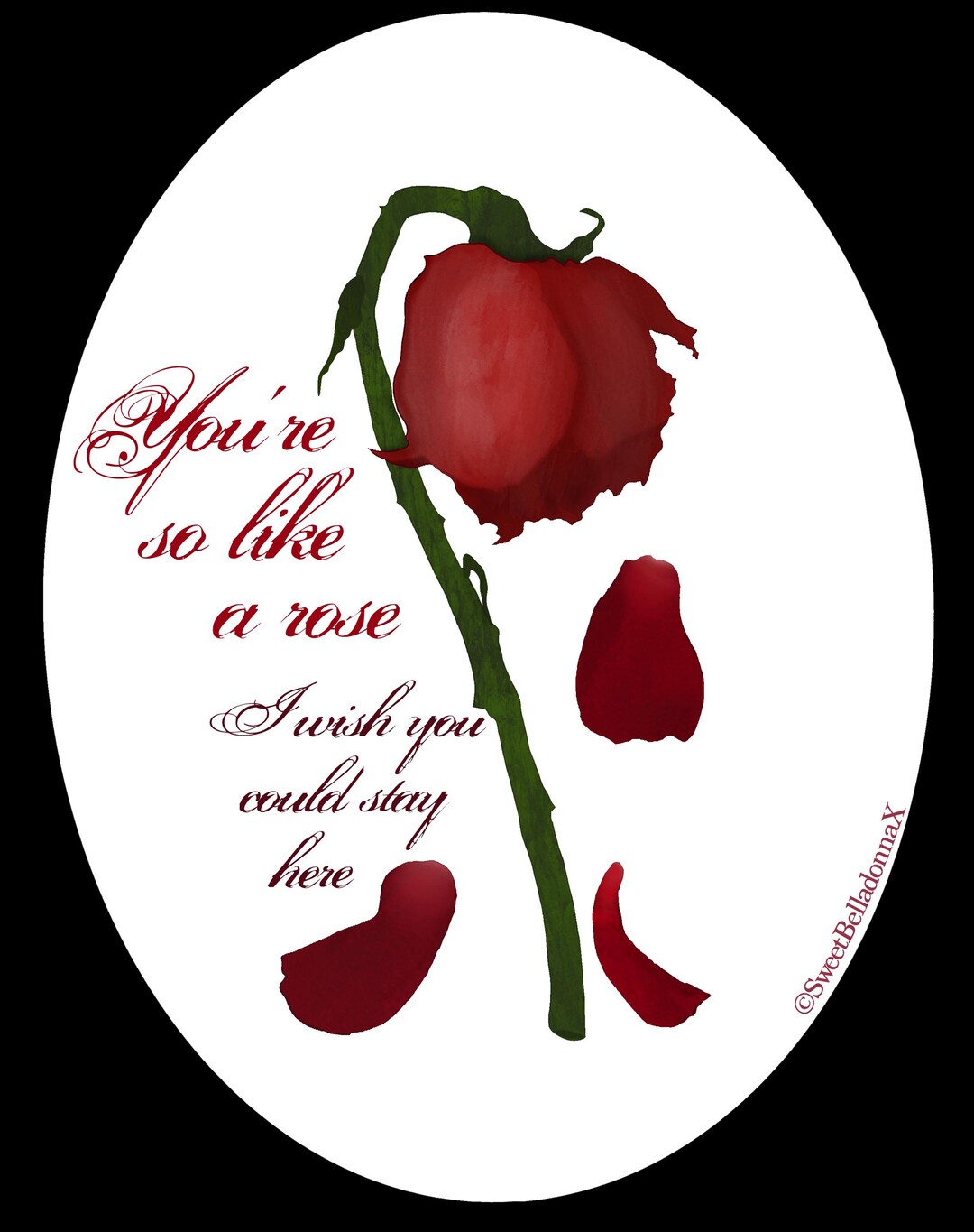 Wilted Rose Sticker, Garbage Lyrics, Clear or Holographic Finish - Etsy