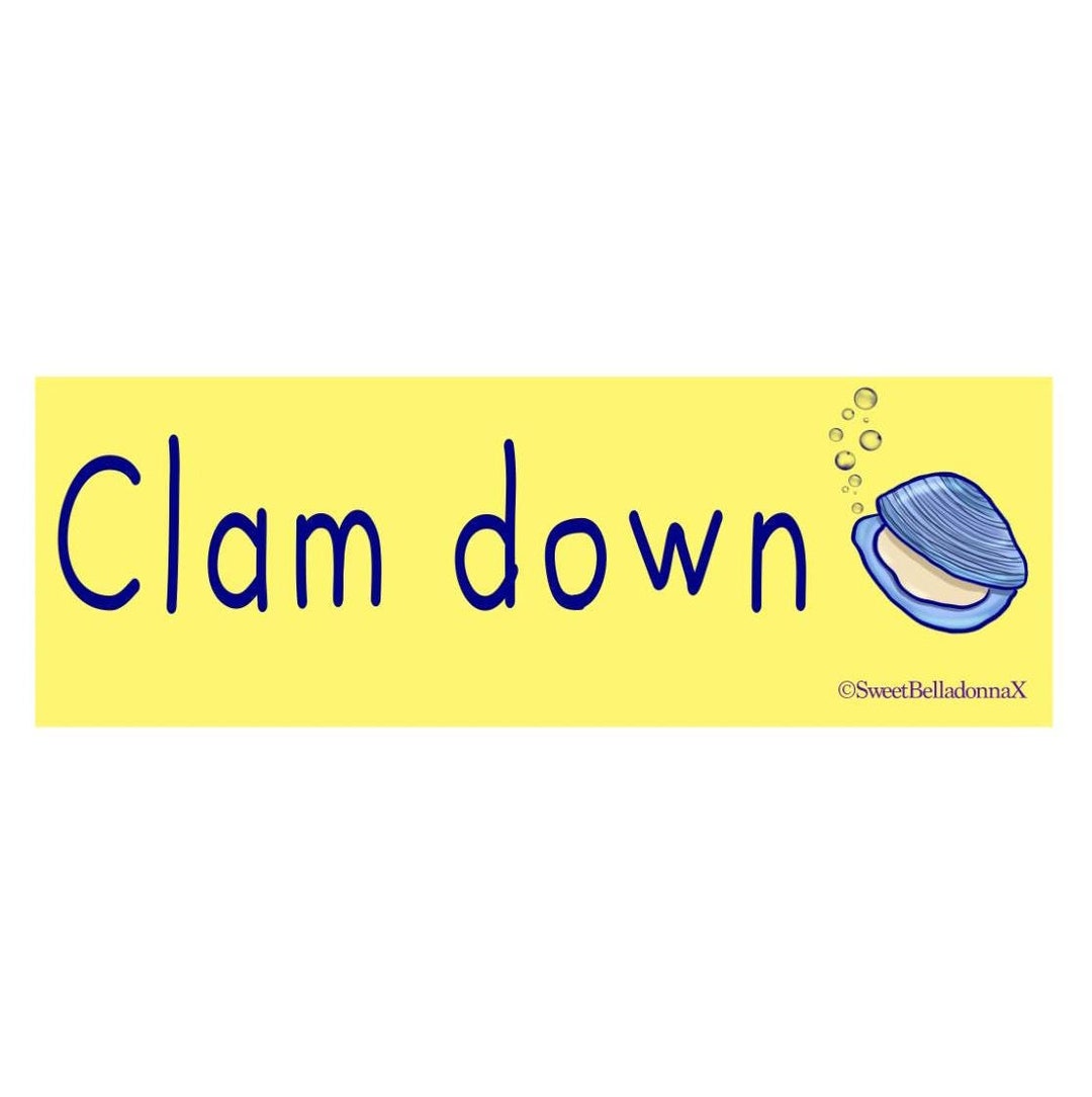 Clam Down (calm Down) Manga Comic Misspelling Sticker With a Clear or ...