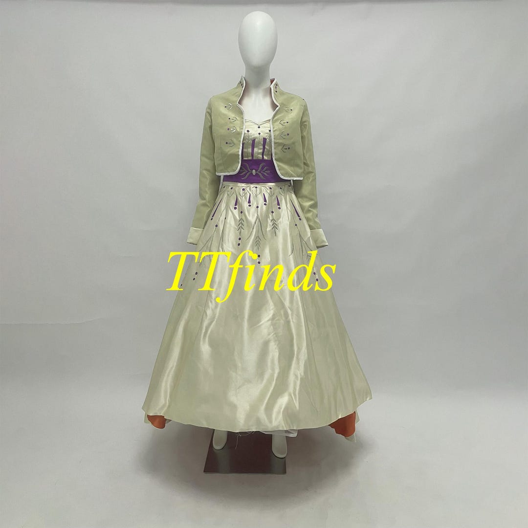 Princess Anna Dress Frozen 2 Anna Dress Embroidery Flowers Outfit Adult ...
