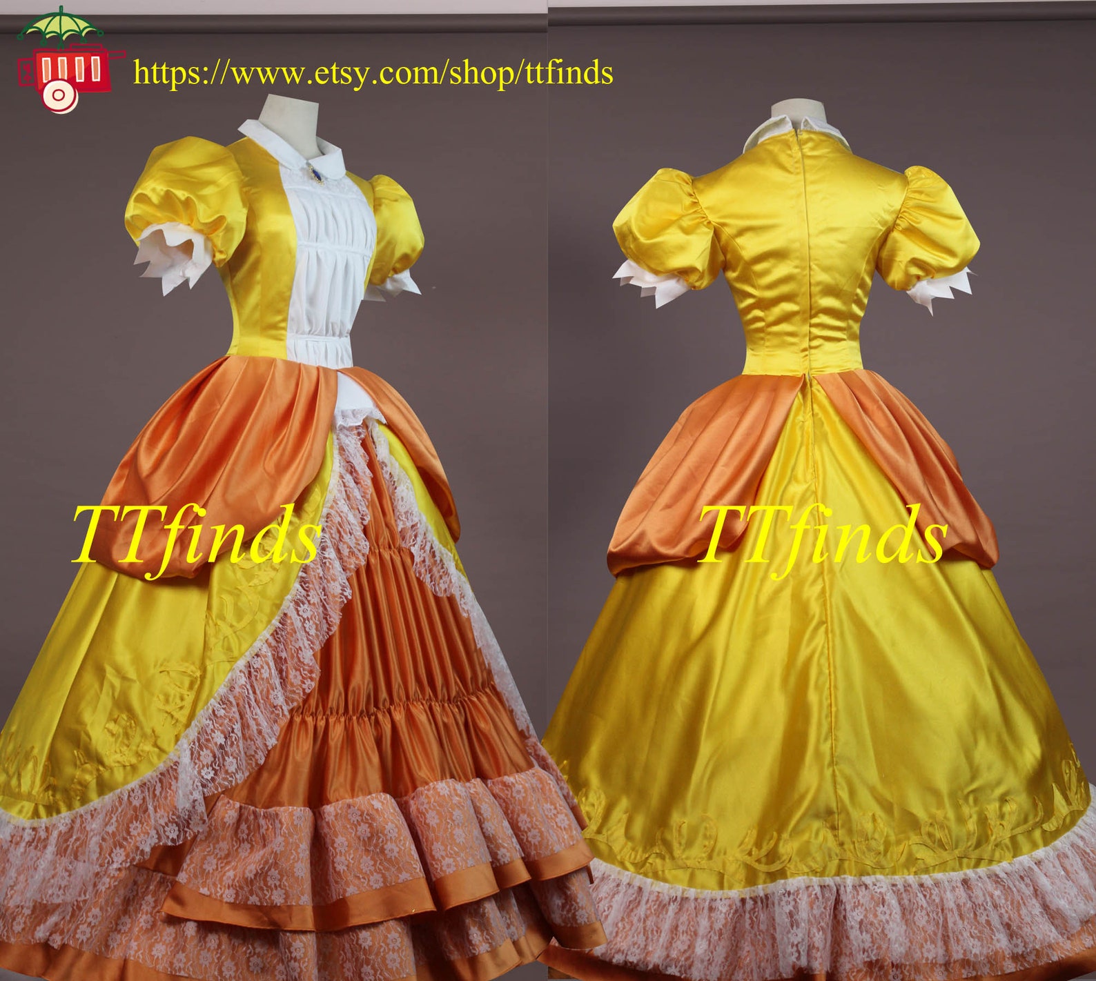 For the Super Mario Princess Dress Mario Satin Cosplay Costume - Etsy