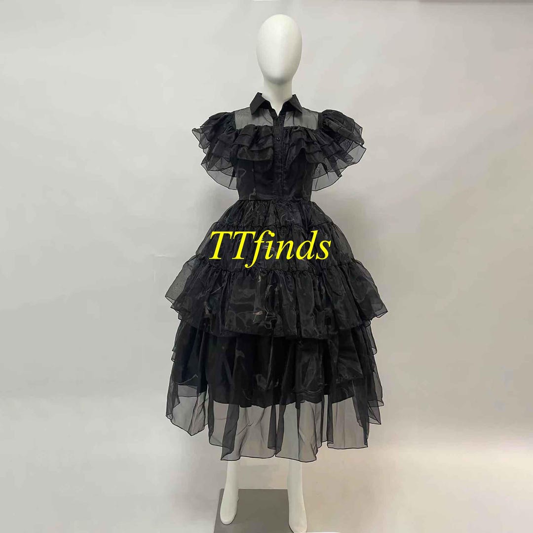 Addams Adult Dress Woman Girls Addams Family Wednesday Dress Black ...
