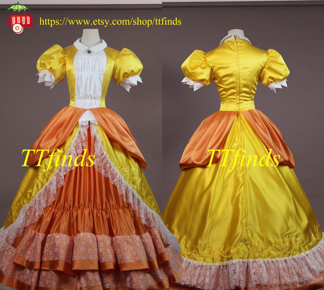 For the Super Mario Princess Dress Mario Satin Cosplay Costume - Etsy