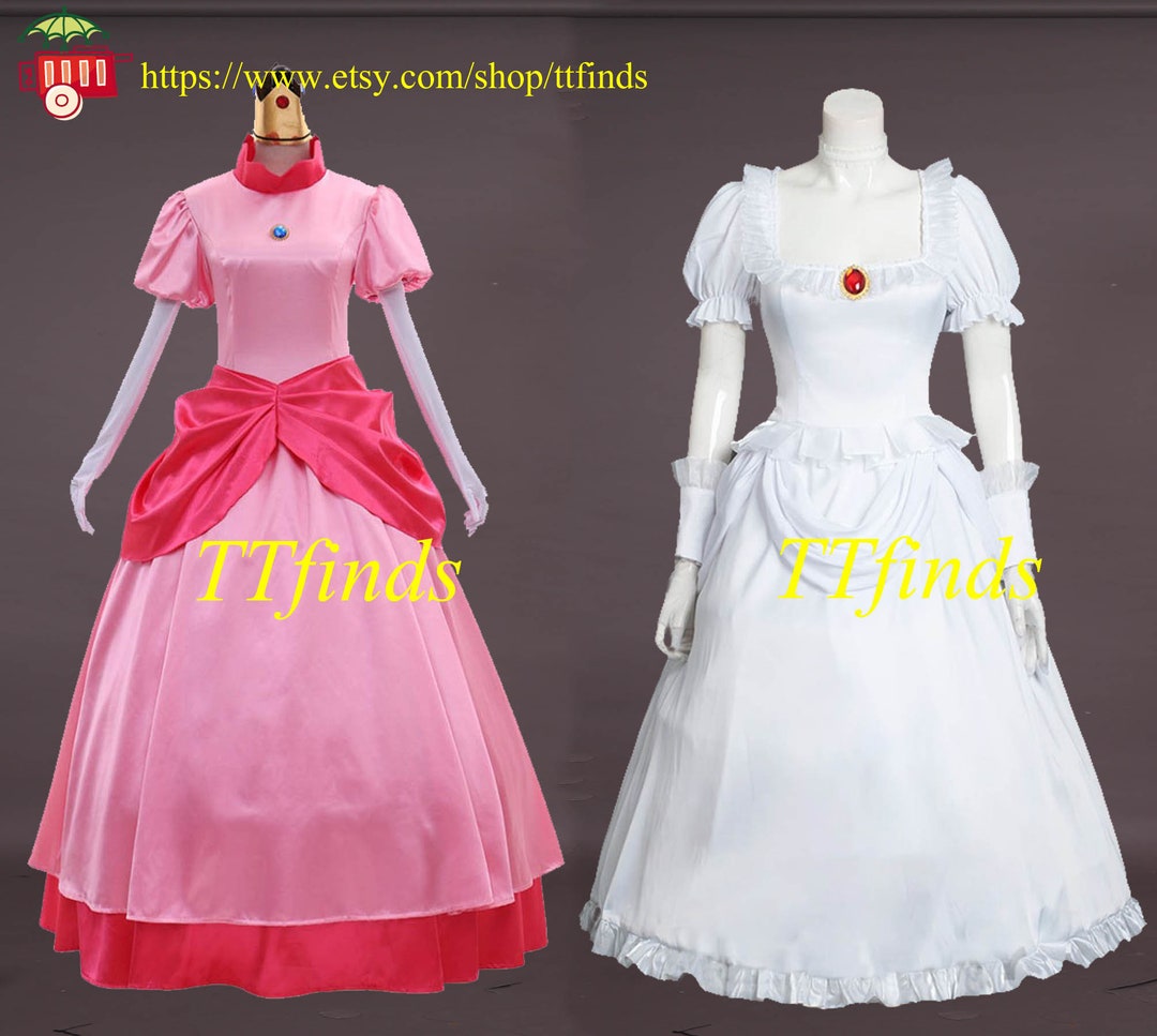 For the Super Mario Princess Dress Cosplay Peach Red Outfit - Etsy ...