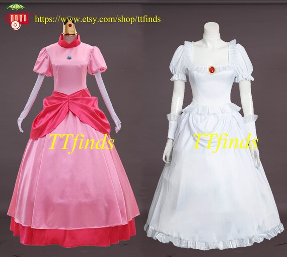 For the Super Mario Princess Dress Cosplay Peach Red Outfit - Etsy ...