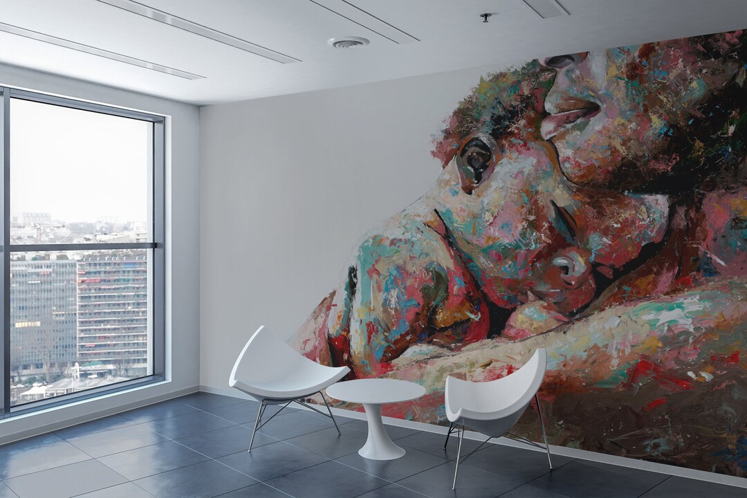 Mother and Son Wall Mural: Abstract Love Picture, Large Print - Etsy