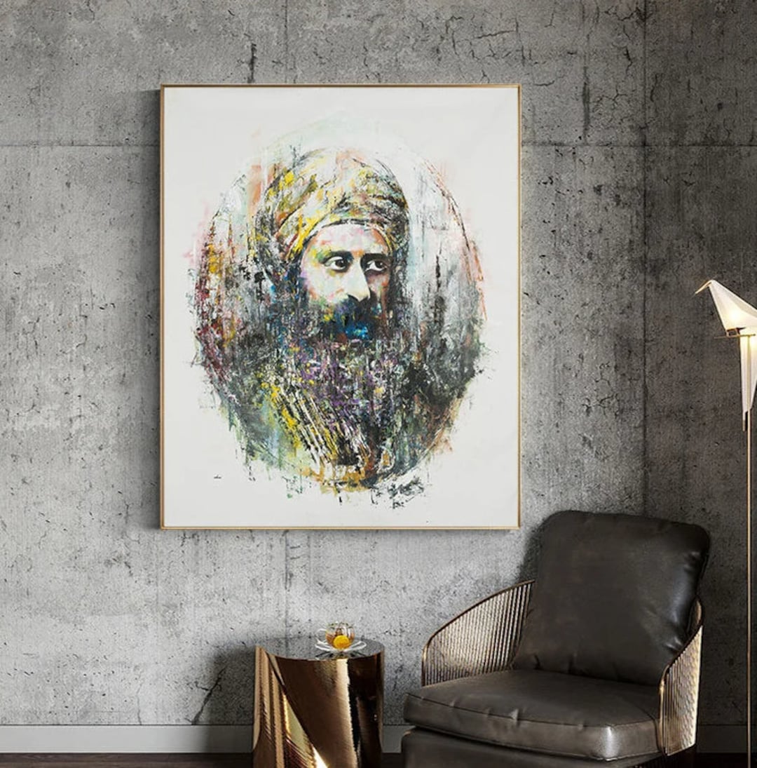Rabbi Portrait Art: Jewish Israel Painting Print on Canvas - Etsy