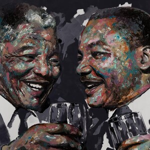 Icons of Equality Martin Luther King & Nelson Mandela Wall Art Print ...
