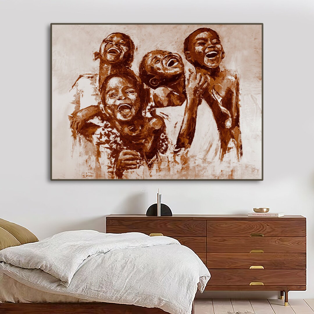 Shai Yossef Print on Canvas Painting Large/small/medium Happy Kids ...