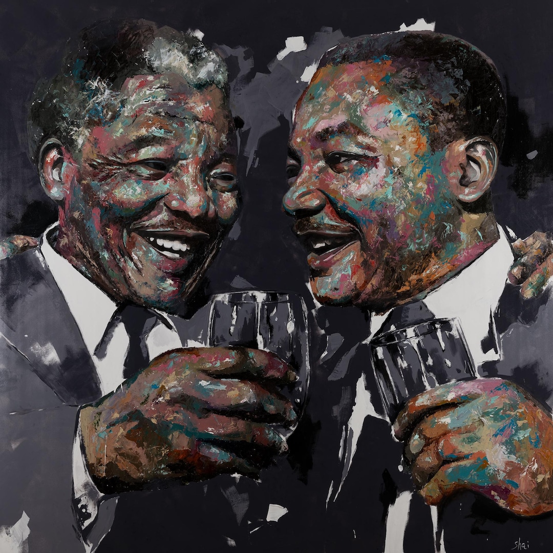 Icons of Equality Martin Luther King & Nelson Mandela Wall Art Print ...