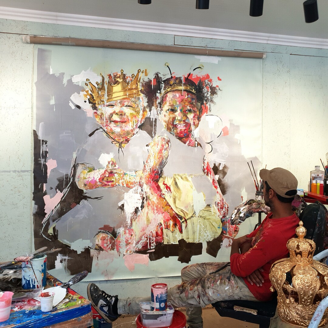 Original Signed Extra Large Oil Painting on Canvas, Amazing Portrait ...