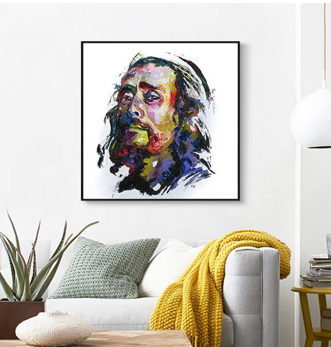 Shai Yossef Portrait Painting: Large Print on Cotton Canvas Jewish Art ...