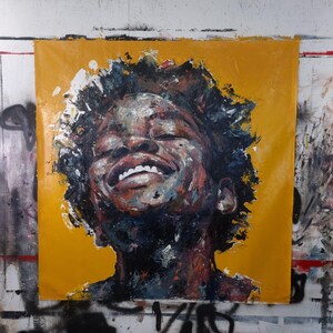 Original Signed Large Oil Painting on Canvas, Amazing Portrait Shai ...