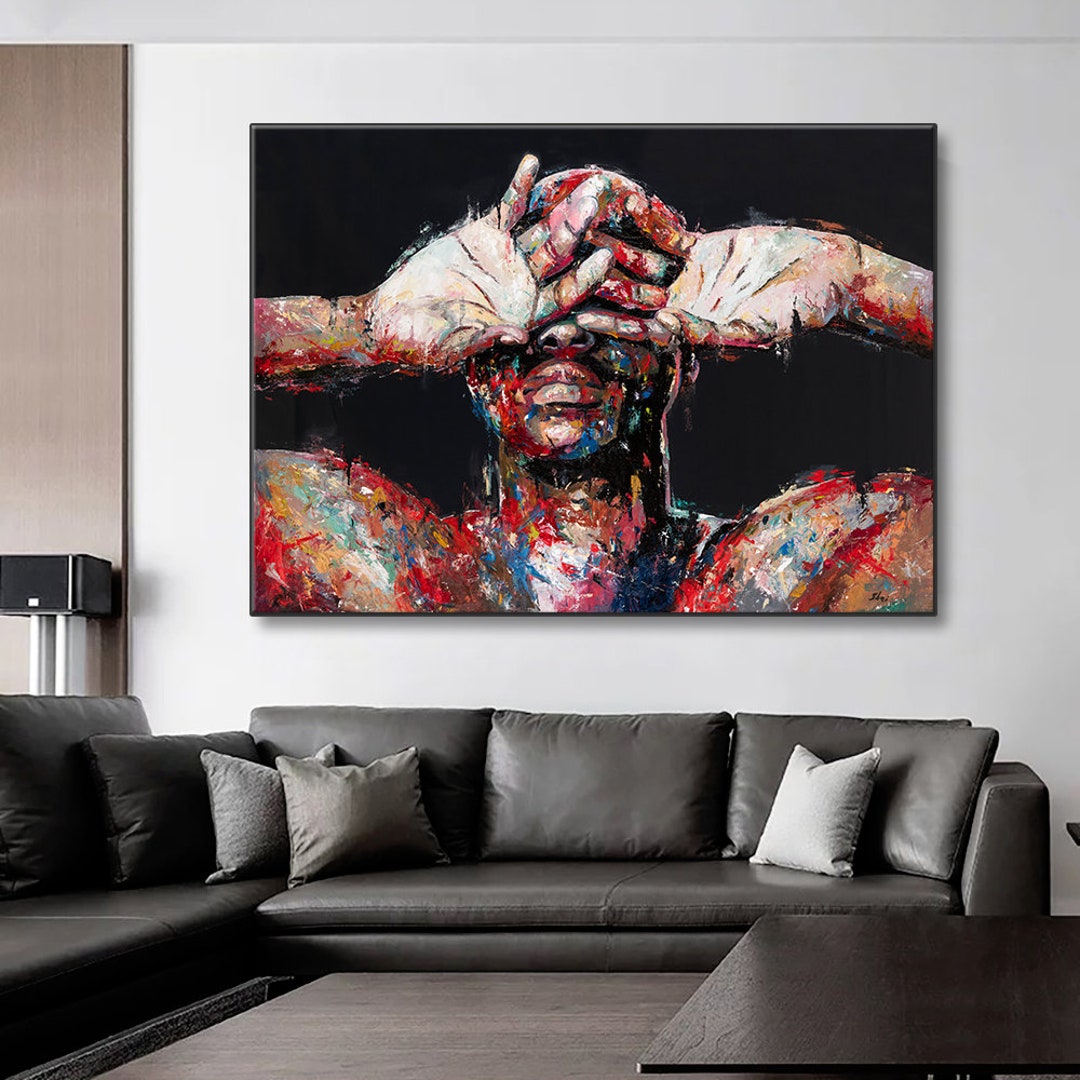Shai Yossef Painting Large Canvas Print ,black Man Portrait,black ...