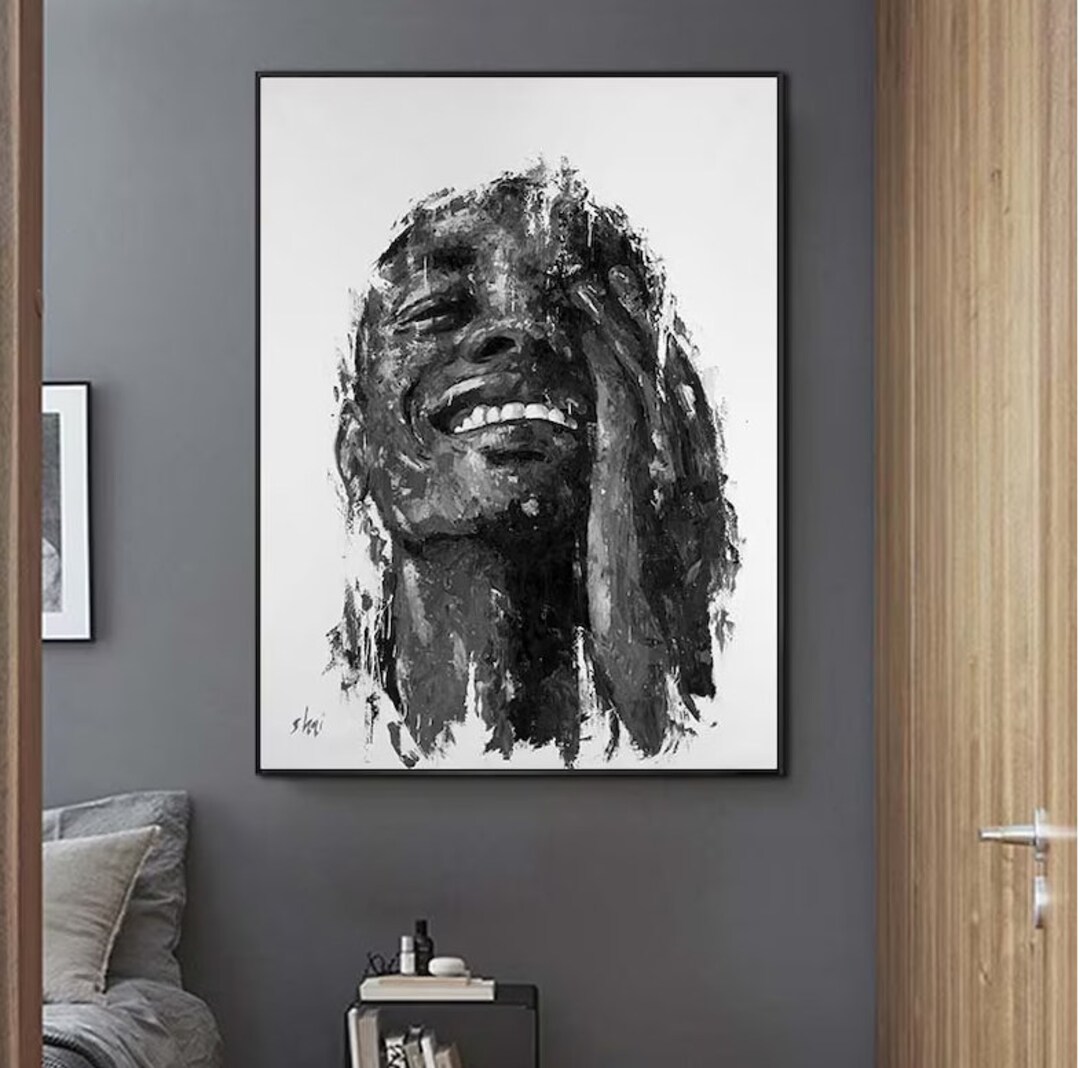 Shai Yossef Painting Large Canvas Print ,happy Man Portrait,smiling ...