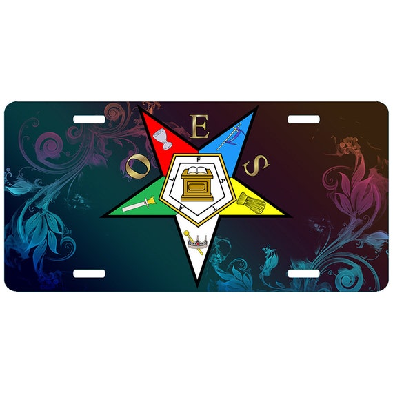 Order of the Eastern Star Flower License Plate OES Mason Truck - Etsy