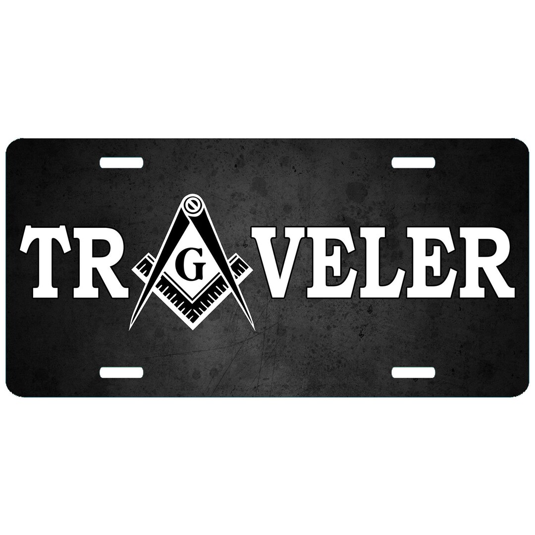 Traveler Masonic License Plate Master Mason Auto Car Tag Truck Emblem ...