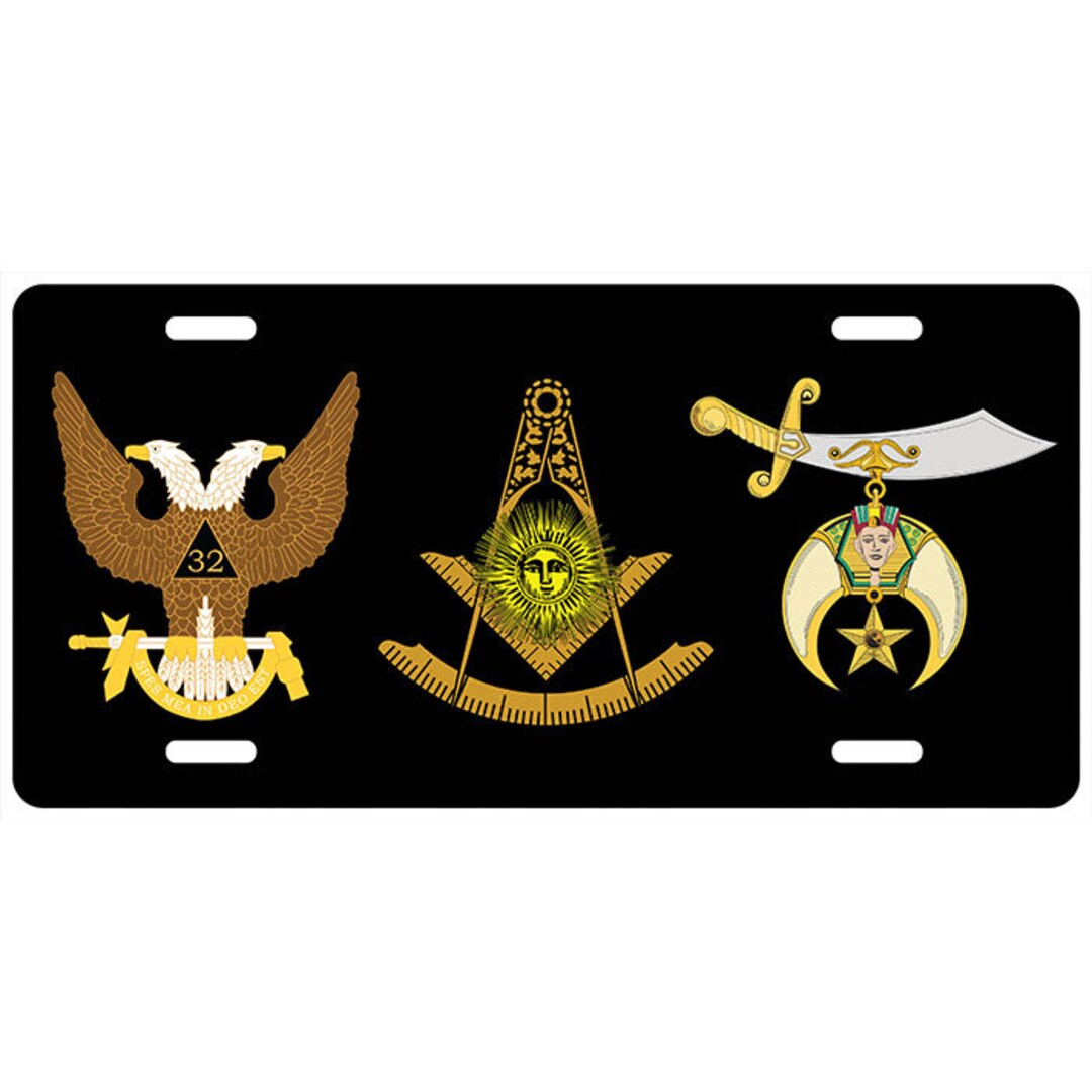Past Master Mason 32nd Shrine License Plate AASR WU Masonic 32 Degree ...