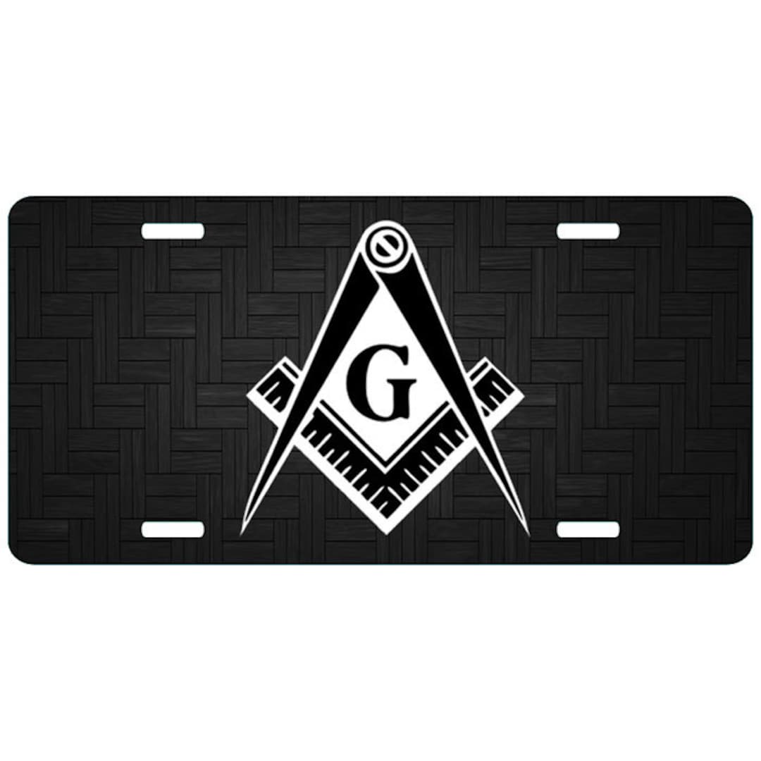 Black White Masonic License Plate Mason Freemasonry Truck Auto Car Tag ...