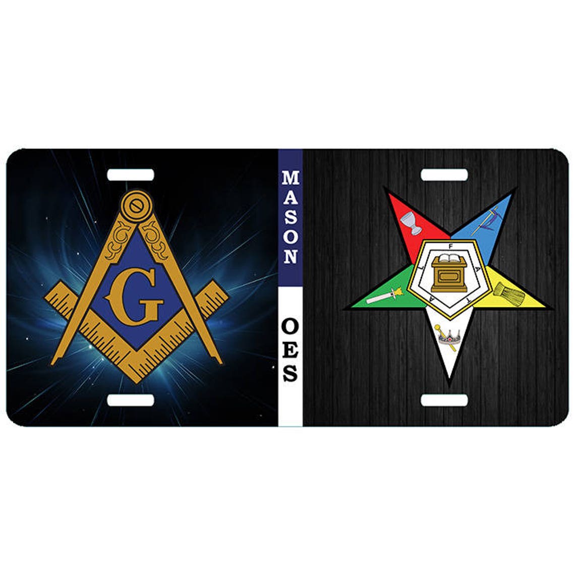 OES Mason Split License Plate Auto Car Emblem Tag Masonic - Etsy