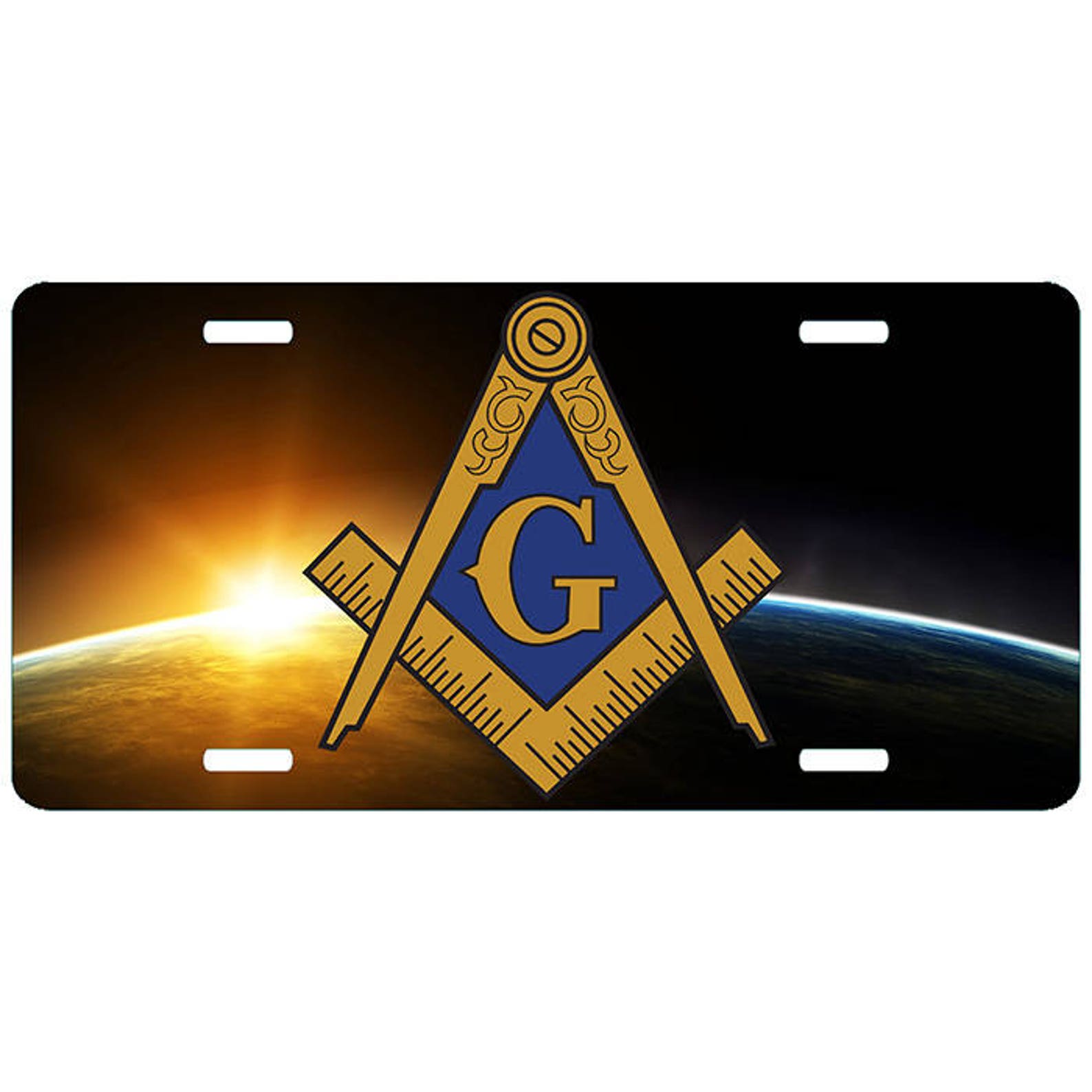Masonic Sun Earth License Plate Mason Freemasonry Truck Auto Car Tag ...