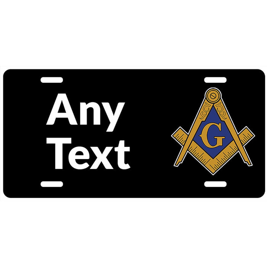 Custom Masonic License Plate Tag Master Mason Square Compass ...