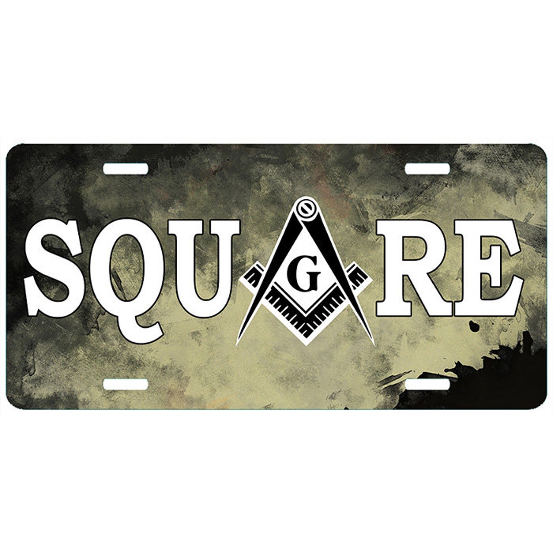 Square Masonic License Plate Tag Master Mason Auto Car Lodge Truck ...