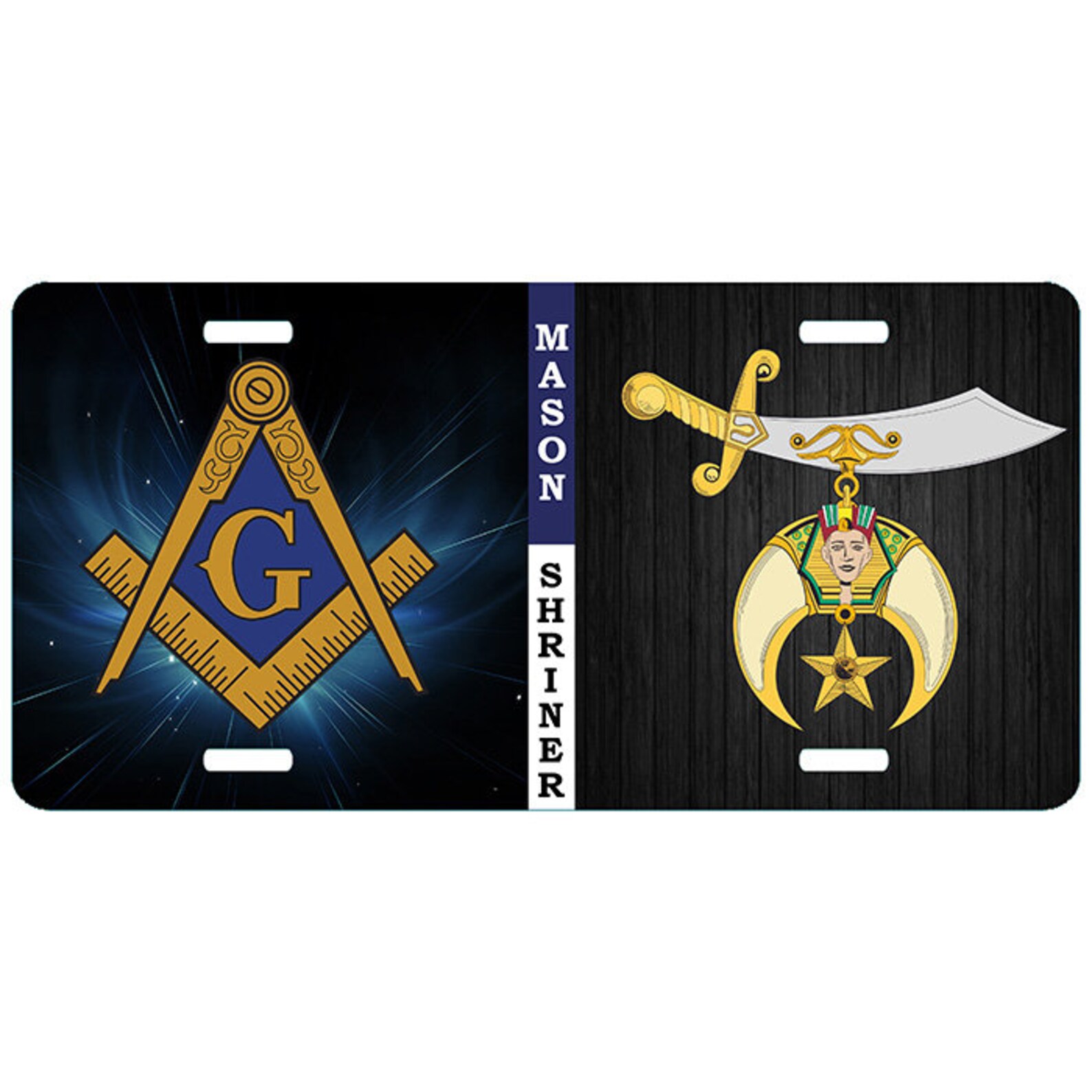 Mason Shriner Split License Plate Auto Car Emblem Tag Masonic Shrine - Etsy