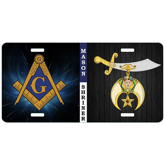 Mason Shriner Split License Plate Auto Car Emblem Tag Masonic | Etsy