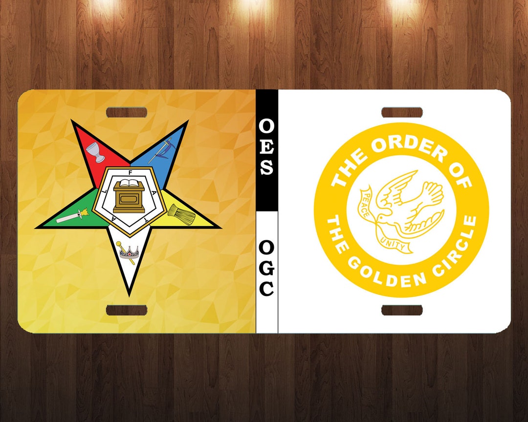 OES OGC Split License Plate Order Eastern Star Golden Circle Auto Car ...