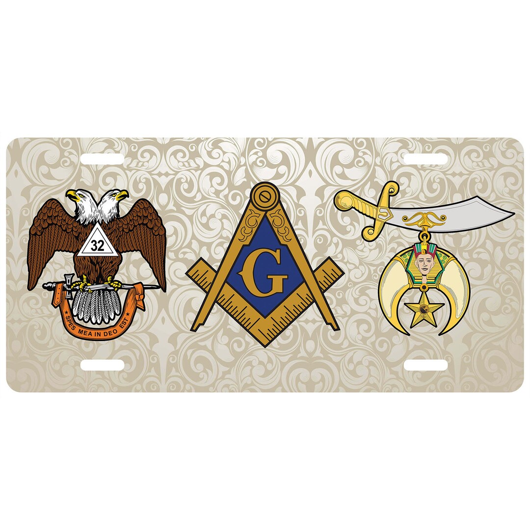 Masonic 32nd Shrine License Plate WD Antique Mason Shriner Scottish ...