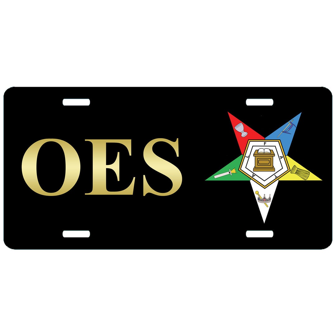 Gold OES License Plate Tag Order of the Eastern Star Truck Auto Car ...
