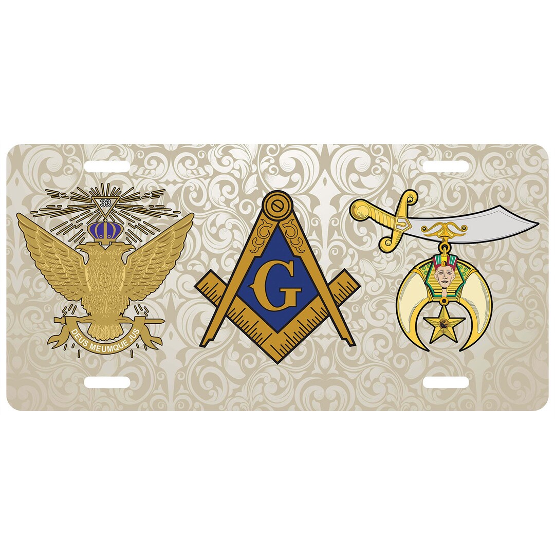 Masonic 33rd Shrine License Plate WU Antique Mason Shriner Scottish ...
