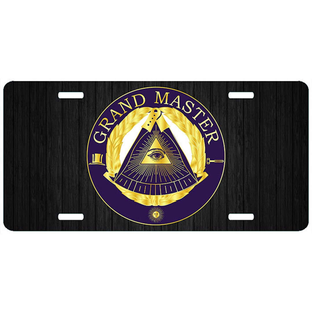 Masonic Grand Master License Plate Mason Blue Lodge Officer Tag Auto ...