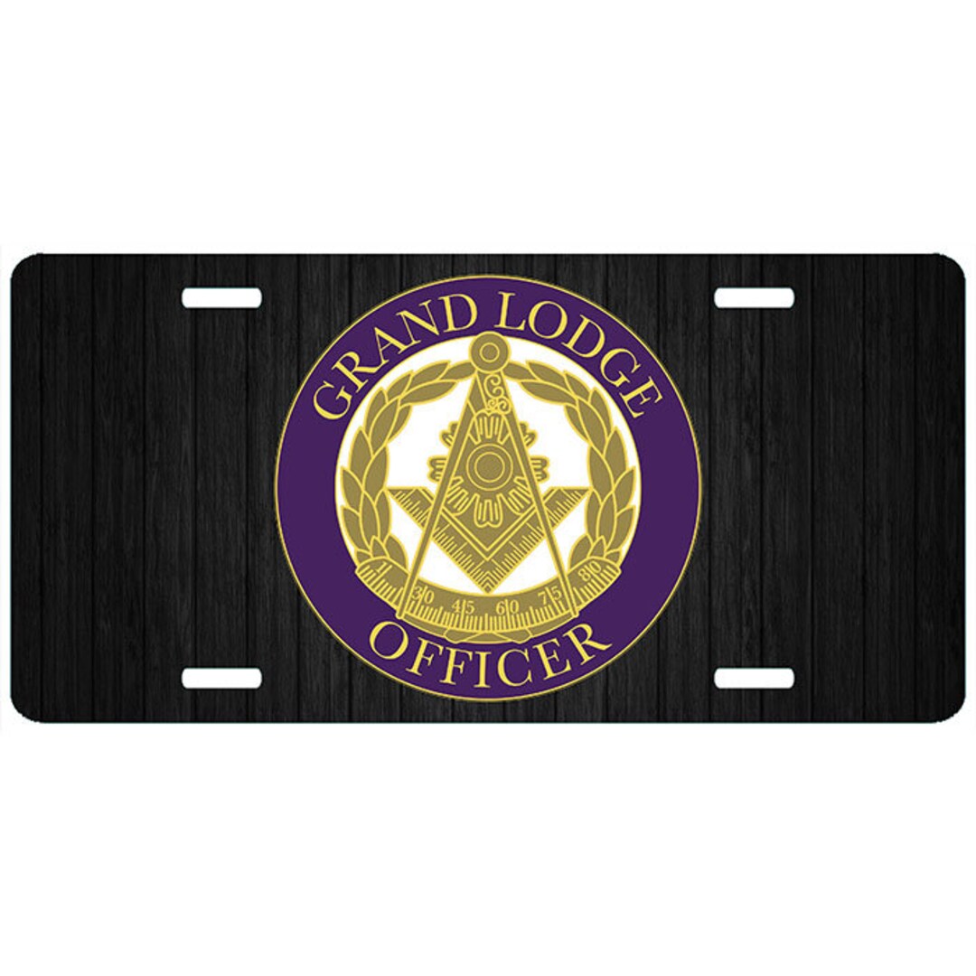 Masonic Grand Lodge Officer License Plate Mason Tag Auto Car Lodge ...