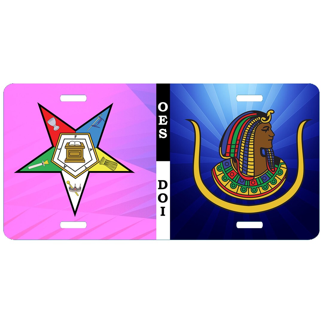 OES DOI Split License Plate Order Eastern Star Daughters of Isis Auto ...