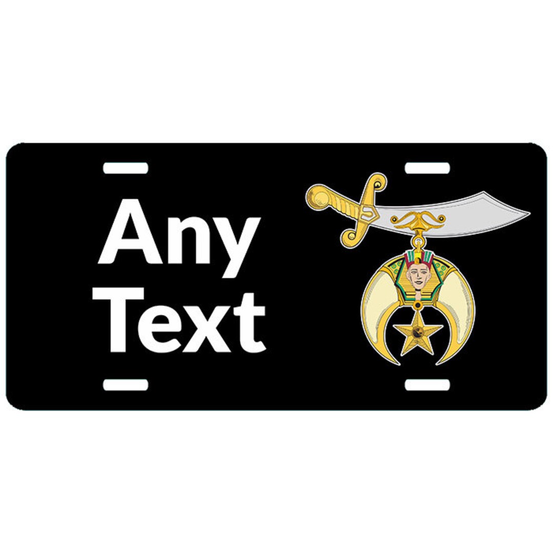 Custom Shriner License Plate Tag Shrine Noble Masonic Desert Auto Car ...