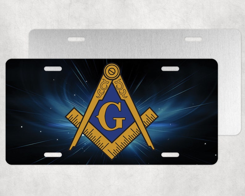 Masonic Space License Plate Mason Freemasonry Truck Auto Car Tag Emblem ...