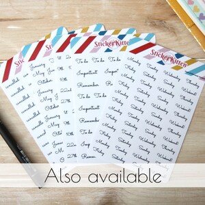 Days of the Week Stickers - Script Weekly Headers - Planner Stickers by ...